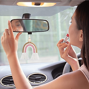 Frienda 3 Pieces Boho Rainbow Car Charm Essential Oil Diffusers for Car Cute Air Fresheners Handmade Hanging Accessories Decor(Beautiful Style)