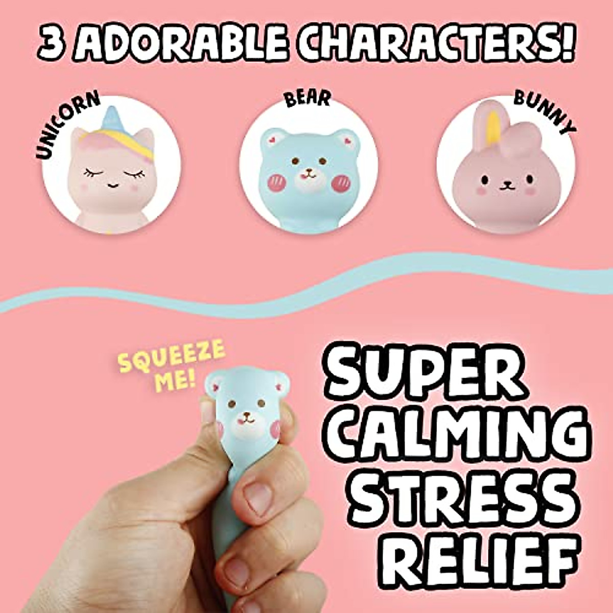 BUNMO Kawaii Pens Squishies 3pk | Hours of Creative Fun | Cute Squishy Pens | Great for Stress Relief | Tween Girls Toys | Fun Kids Stationary