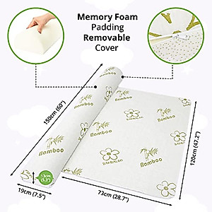 BANBALOO | Bamboo Bed Bumper for Toddlers - Premium Model | XL Bed Barrier with Mattress Cover | Toddler Bed Bumper | Easy Setup and Quick Installation | Queen, King, Twin, Full-Size Bed | Foam