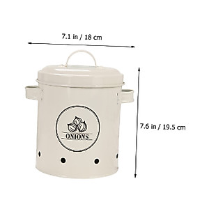 FELTECHELECTR Iron Kitchen Storage Bucket for Onions Potatoes Ginger and Garlic Versatile Onion Keeper and Storage Holder for Your Kitchen