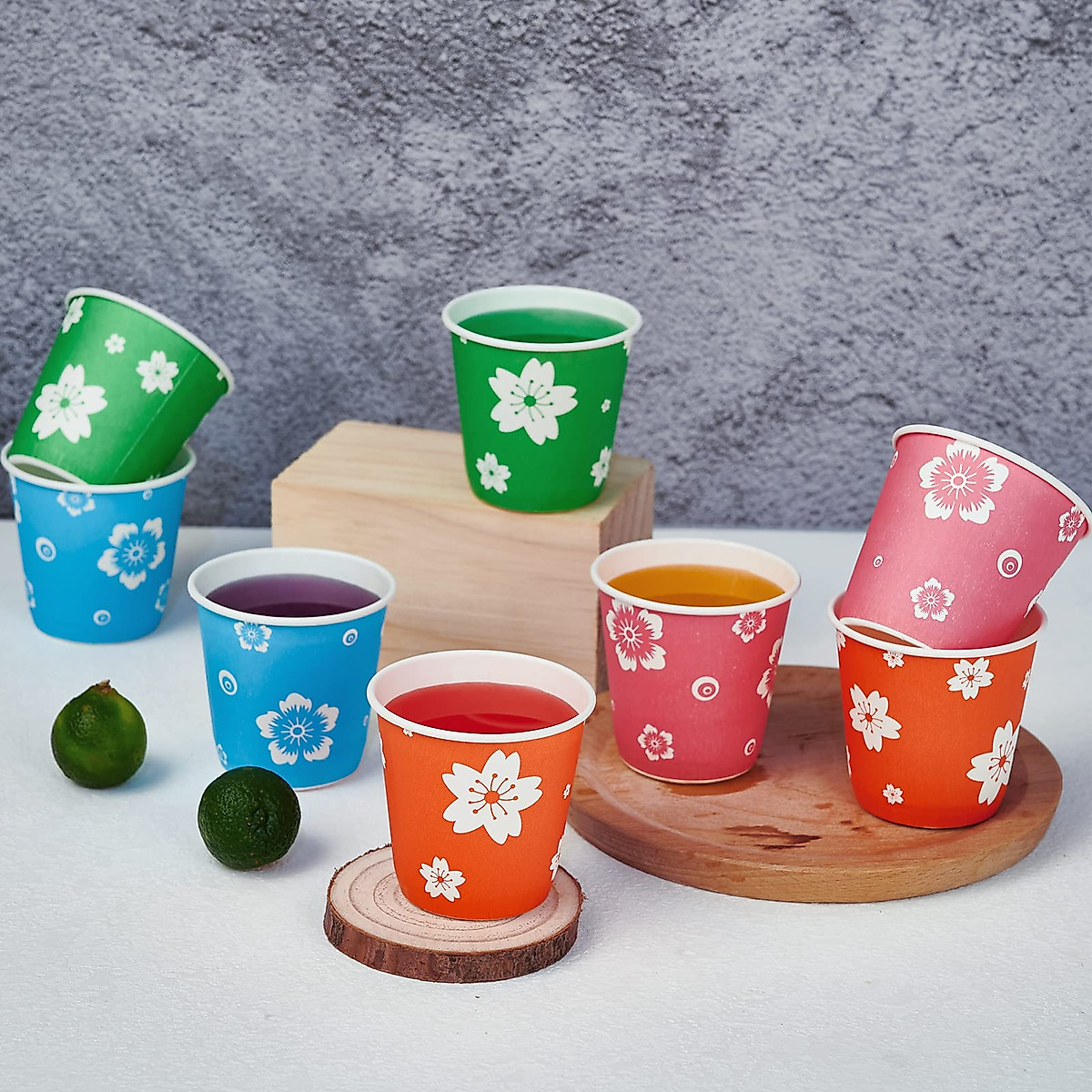 LITOPAK 800 Pack 3oz Disposable Bathroom Cups, Colorful Disposable Mouthwash Cups, Small Disposable Cups, Mini Paper Cups for Parties, Picnics, Barbecues, Travel and Events