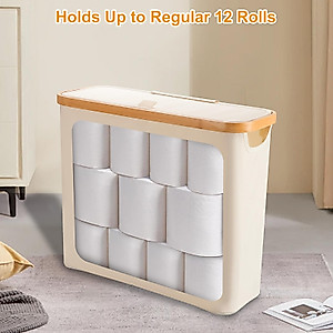 Toilet Paper Storage Basket, Toilet Paper Storage Holder, Bathroom Storage Organizer, Toilet Paper Storage Box Container, Toilet Tissue Storage Bin for Bathroom (Beige)