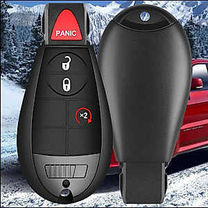 Key Fob FOBIK Replacement for Dodge Ram 1500 2500 3500 Truck Pickup 2009-2012 Journey Challenger/Grand Caravan Jeep Grand Cherokee/Commander Keyless Entry Remote Start Control(M3N5WY783X) 2PCS