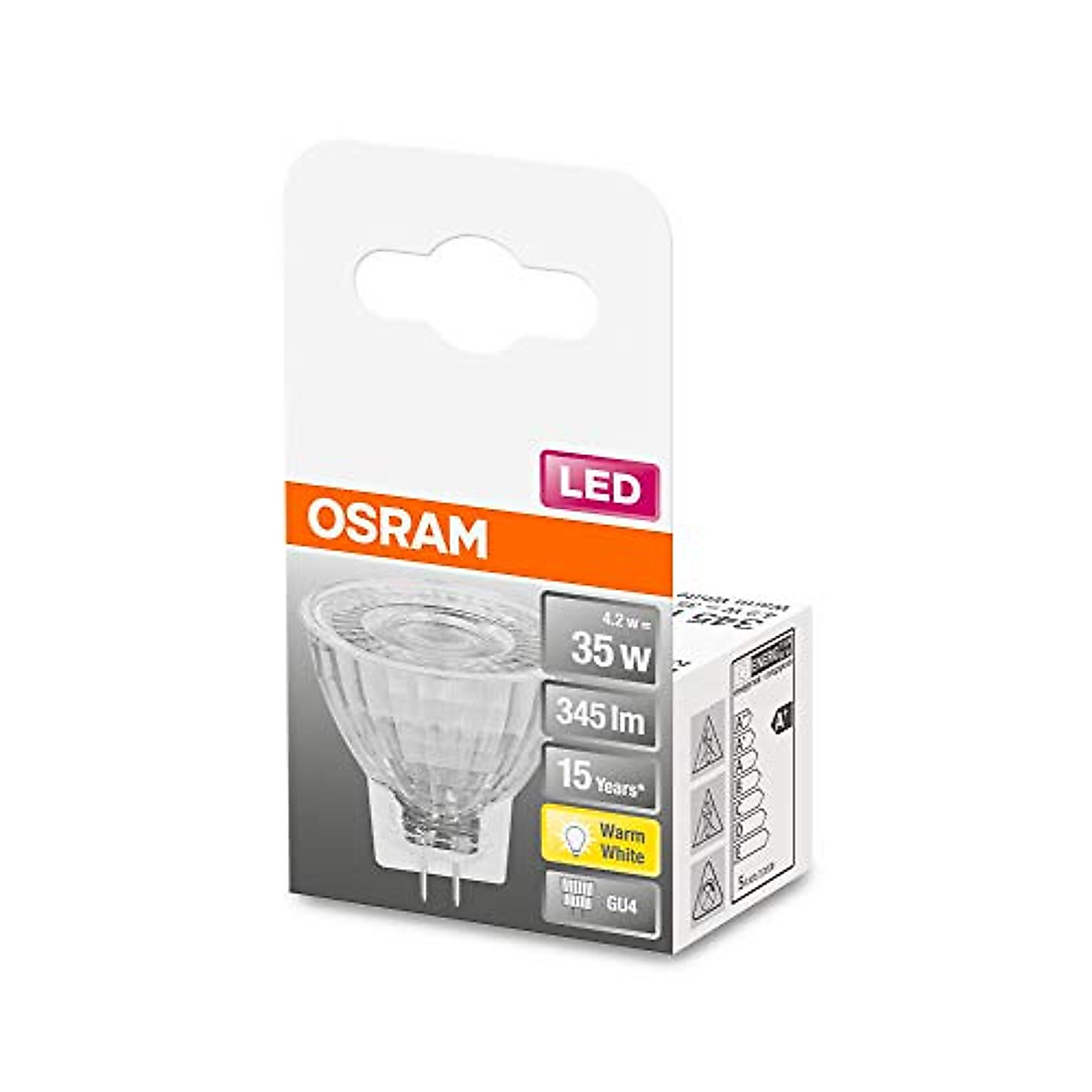 Osram Pack of 10 x Spot LED Reflector Lamp | Base: GU4 | Warm White | 2700 K | 4.20 W | Replacement for 35 W | LED Star MR11 12 V