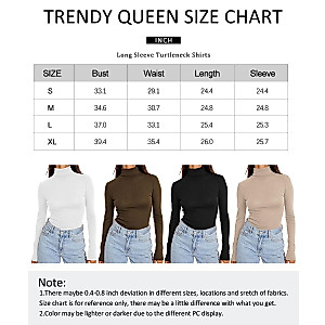 Trendy Queen Women's Long Sleeve Tops Mock Neck High Turtleneck Shirts Fall Fashion 2024 Stretch Tight Lightweight Basic Slim Fit Pullover Layering Soft Thermal Underwear Tops White