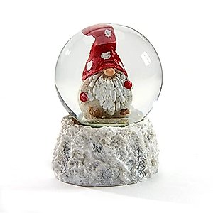 Gnome Winter White 2.5 inch Glass and Resin Stone Holiday Water Snow Globe