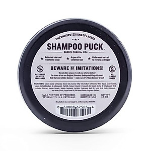 Duke Cannon Supply Co. Men's Shampoo Puck - Barrel Char No. 004, Over 175 Washes, Sulfate-Free, 4.5 oz.