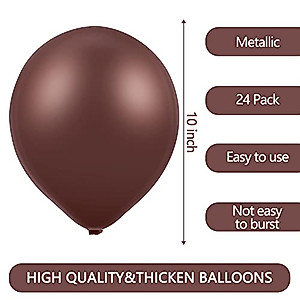 24 Pieces Cream Balloons Brown Balloon White Latex Balloon Jungle Party Balloon Decorations for Baby Shower First Birthday Jungle Safari Theme Party Decorations