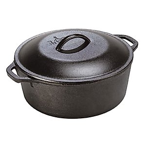 Lodge 5-Quart Cast Iron Dutch Oven with Iron Lid