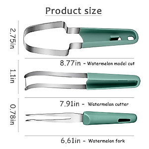 Watermelon Cutter Slicer Tool,3-in-1 Watermelon Cutter Slicer Tool, Watermelon Cutter,Stainless Steel Watermelon Popsicle Cutter,Watermelon Slicer Melon Cutter for Camping Kitchen Gadgets