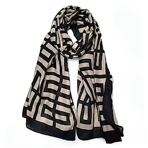 FINIZO Women's Scarves Lady Light Soft Fashion Solid Scarf Wrap Shawl for All Season (Beige)