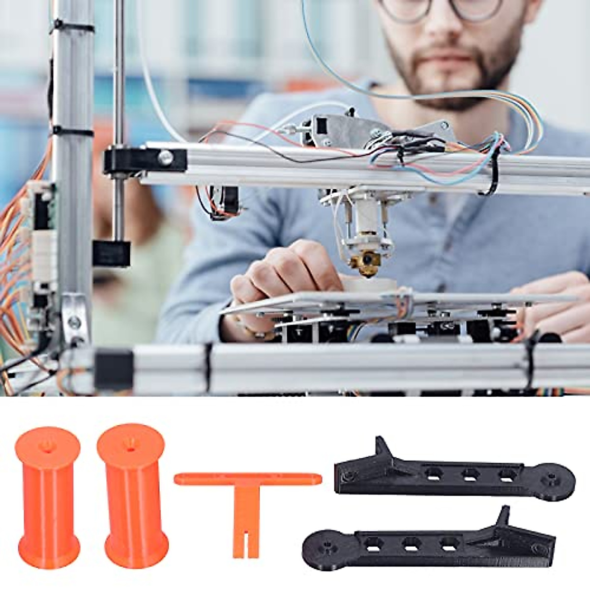 Filaments Spool Holder, 3D Printer Filament Bracket Durable High Hardness Double Rack Accurate for PRUSA I3 MK3S Bear