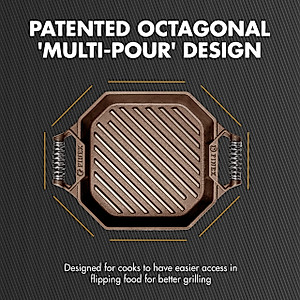 FINEX 12" Cast Iron Grill Pan, Modern Heirloom, Handcrafted in The USA, Pre-Seasoned with Organic Flaxseed Oil