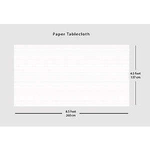 Coterie - Striped Paper Tablecloth | Beautiful Soft Striped Paper Tablecloth for Bridal and Baby Shower, Tea Party, Garden Party, Birthday Party | 8.5' by 4.5' (Pink)