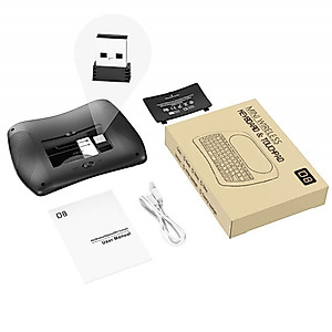 Mini Wireless Keyboard,D8 Mini Keyboard with Touchpad,Colorful Backlit Small Wireless Keyboard,Mini Handheld Remote Keyboard for PC,Raspberry Pi 4, Android TV Box,KODI,Windows 7 8 10