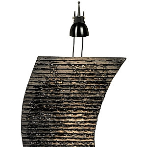 Water Ripple Japanese Zen Indoor Tabletop Fountain 17 1/4" High with Light Waterfalls Meditation Decor for Table Desk-Top Home Office Bedroom House Living Room Relaxation - John Timberland