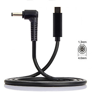 CY Cable Type C USB-C Input Source 65W to DC 4.0x1.3mm Power Charge Cable 19.5V Compatible with Laptop 18-20V