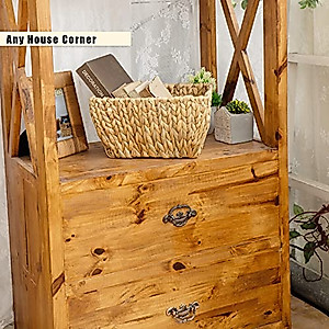 ATHENA HOME Storage Basket Set of 3 Wicker Storage Baskets for Home & Kitchen, 14-inch Large Hyacinth storage basket for Shelf