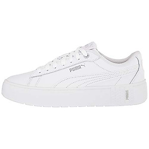 PUMA Women's Smash Platform V2 Sneaker, White White, 10