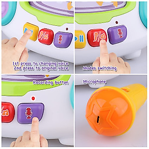 Kidpal Music Toys for Toddlers, Karaoke Jukebox with Microphone for Kids 2 3 4 Year Old Girls and Boys, Baby Musical Toys With Singing Recording & Voice Changing Function Musical Player Gift for Xmas1