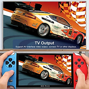 Domary X12 Plus Integrated 7 Inch Video Game Console for 1000 Games 16GB Portable Dual Joystick Game Controller Spupport AV Output TF Card Music E-book