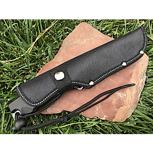 TACTICAL GEARZ TG Targ ST, 9.5" Straight Hunting Knife w/Sheath! Solid 440c Stainless Steel Acid Etched Scimitar Blade! Full Tang w/Black G10 Slab Handle!