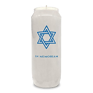 Ner Mitzvah 9 Day Yahrzeit Memorial Candles, 1 Pack - Plastic Jar - 7 Inch Tall Pillar Candles for Religious, Prayer and Vigil