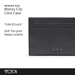 TUMI - Nassau Money Clip Card Case Wallet - Slim Card Holder Wallet for Men & Women - Nappa Leather Material - Black Smooth