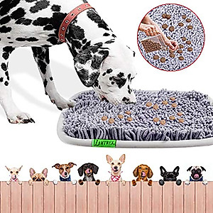 LAMTWEK Snuffle Mat for Dogs, 17" x 21" Dog Snuffle Mat Interactive Feed Game for Boredom, Encourages Natural Foraging Skills and Stress Relief, Easy to Fill Machine Washable