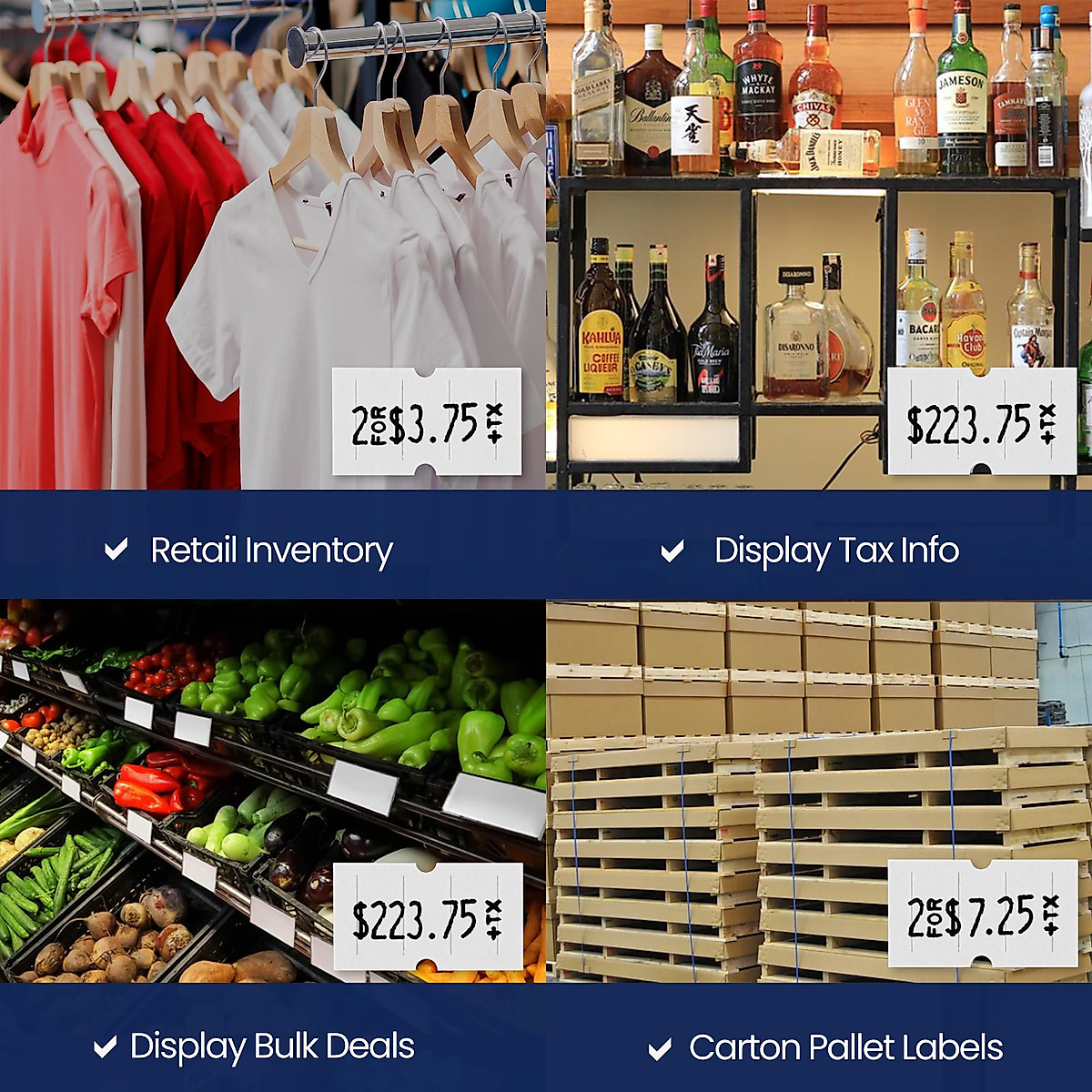 Perco 1 Line White Labels - 1 Sleeve, 8,000 Blank Price and Date Gun Labels for Perco 1 Line Price and Date Guns