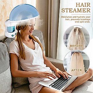 SUPER DEAL Hair Steamer PRO 3 in 1 Multifunction Ozone Facial Steamer with Bonnet Hood Attachment, Hair Therapy & Face Steamer for Personal Care Use at Home or Salon