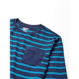 Amazon Essentials Boys' Long-Sleeve T-Shirts, Pack of 5, Monsters/Multicolor/Stripe, Medium