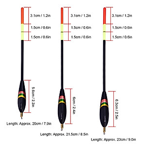Health Gear Fishing Bobbers, Fishing Slip Floats, 3Pcs Fishing Floats and Bobbers Slip Bobbers for Crappie Professional Fishing Tackle Tools 1.5+6g 1.5+5g 1.5+4g
