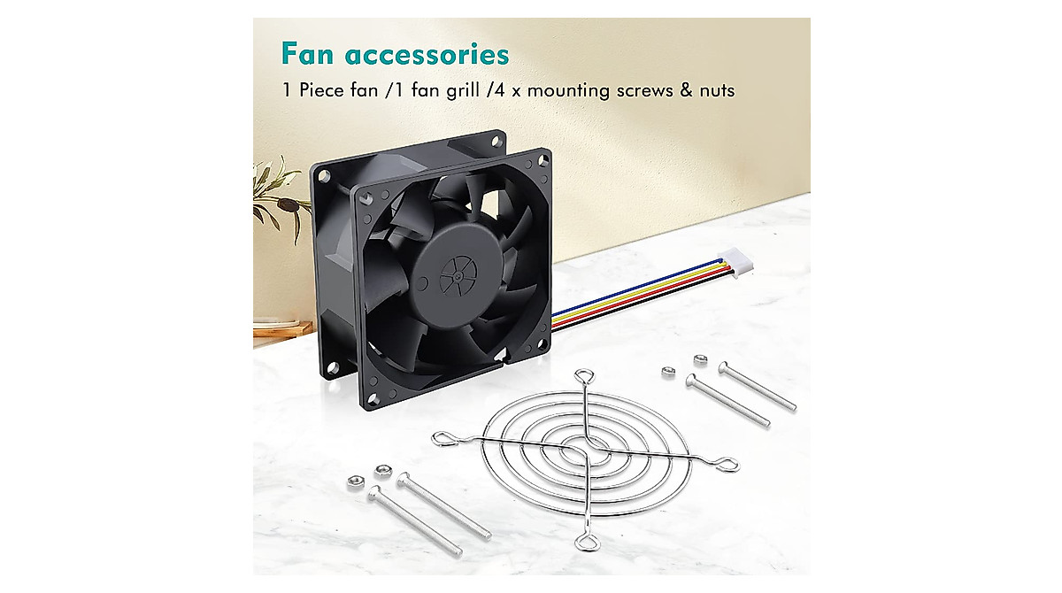 Wathai 80mm High Static Pressure PC Fan 12V PWM for CPU & GPU Cooling