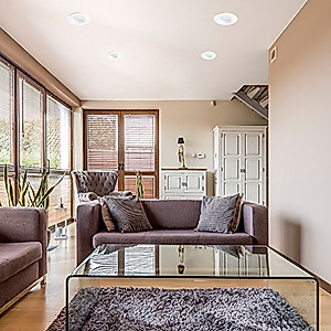 5"/6" LED Integrated Retrofit Recessed Lighting Kit, 11 Watts, Energy Star, Dimmable, Damp Rated, Ridged Baffle, White Finish,91148