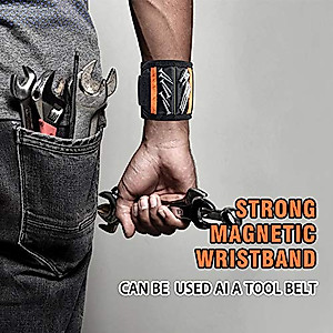 Magnetic Wristband with 15 Strong Magnets for Holding Screws, Nails, Drill Bits, Unique Cool Tool Christmas Birthday Gifts Gadgets for Men, DIY Handyman, Father/Dad, Husband, Boyfriend, Him, Women