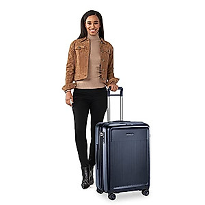 Briggs & Riley Sympatico Hardside Medium Spinner Luggage, Matte Navy, 27-Inch Checked