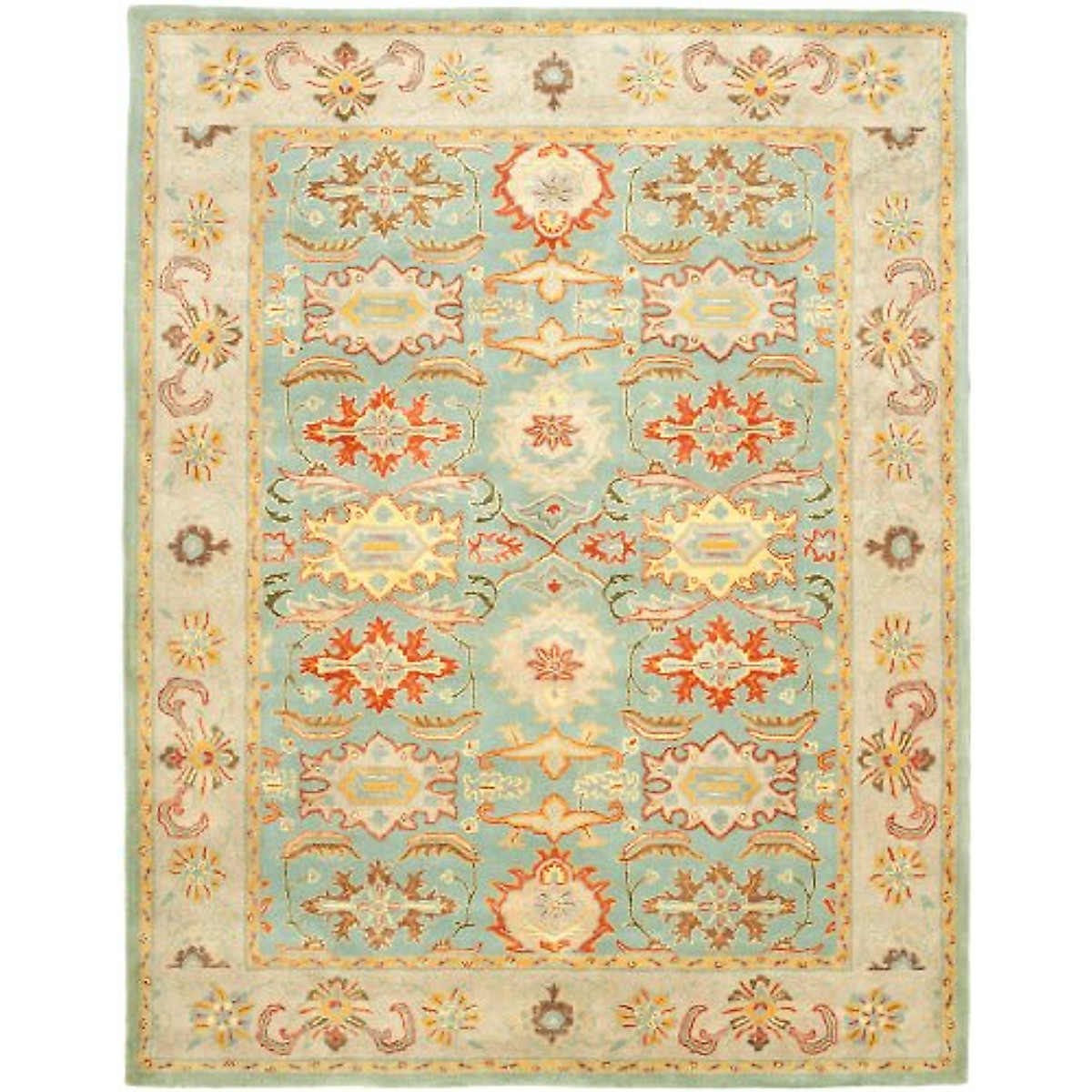 SAFAVIEH Heritage Collection 8'3" x 11' Light Blue/Ivory HG734A Handmade Traditional Oriental Premium Wool Area Rug