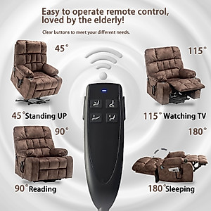 PUG258Y Power Lift Recliner Chair: Electronic Recliner Chair with Heat and Massage for Big and Tall Elderly, 2 Cup Holder, Lay Flat to 180, Dual OKIN Motors - 9688 (XX-Large,Brown Camo)