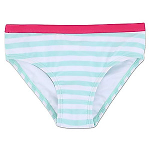 Dreamwave Flamingo Toddler Girls Swimsuit Set: Rash Guard Bikini Skirt One-Piece Pink/Blue 4T