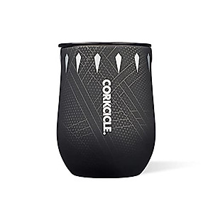 Corkcicle Marvel Black Panther 12 oz Triple-Insulated Stemless Insulated Reusable Cup with Lid and Silicone Bottom