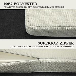 YOLOJSDI 36 Inch Classic Solid Indoor Bench Cushion, High-Density Foam Rectangle Bench Seat Cushion Pad with Non-Slip Bottom, Washable (Off White, 36x16x1.5in)