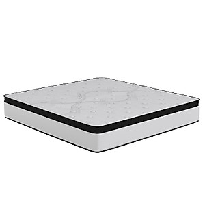 Flash Furniture Capri Comfortable Sleep 12" Hybrid Pocket Spring and Foam Mattress in a Box, Extra Firm Foam Pocket Spring Hybrid Mattress, King