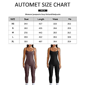 AUTOMET Rompers for Womens Sexy Unitard Fall Outfits 2023 One Piece Jumpsuits Workout Spaghetti Strap Tummy Control Onesie Sets Sleeveless Bodysuits