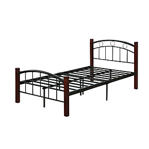 Hodedah Metal Queen, Mahogany Platform, Complete Bed