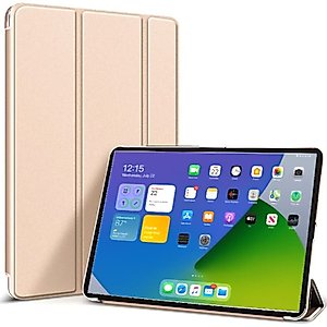 S-Tech Smart Cover for Apple iPad Pro 11 Inch (1st Generation 2018 Model Year) Magnetic Tri Fold Kickstand Case (Gold)