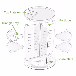 COYAHO 360° Rotating Makeup Organizer, Spinning Bathroom Organizer Countertop, Cosmetic Organizer Makeup Holder Shelf, Make Up Organizers and Storage for Bedroom, Transparent