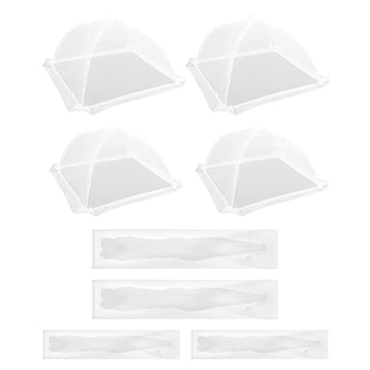 Comforer 4 Pack Food Cover Mesh Food Tent, 2 * 17 Inches and 2 * 14 Inches, Pop-Up Umbrella Screen Tents, Collapsible and Reusable Patio Net for BBQ, Picnics, Parties, Camping, Outdoor
