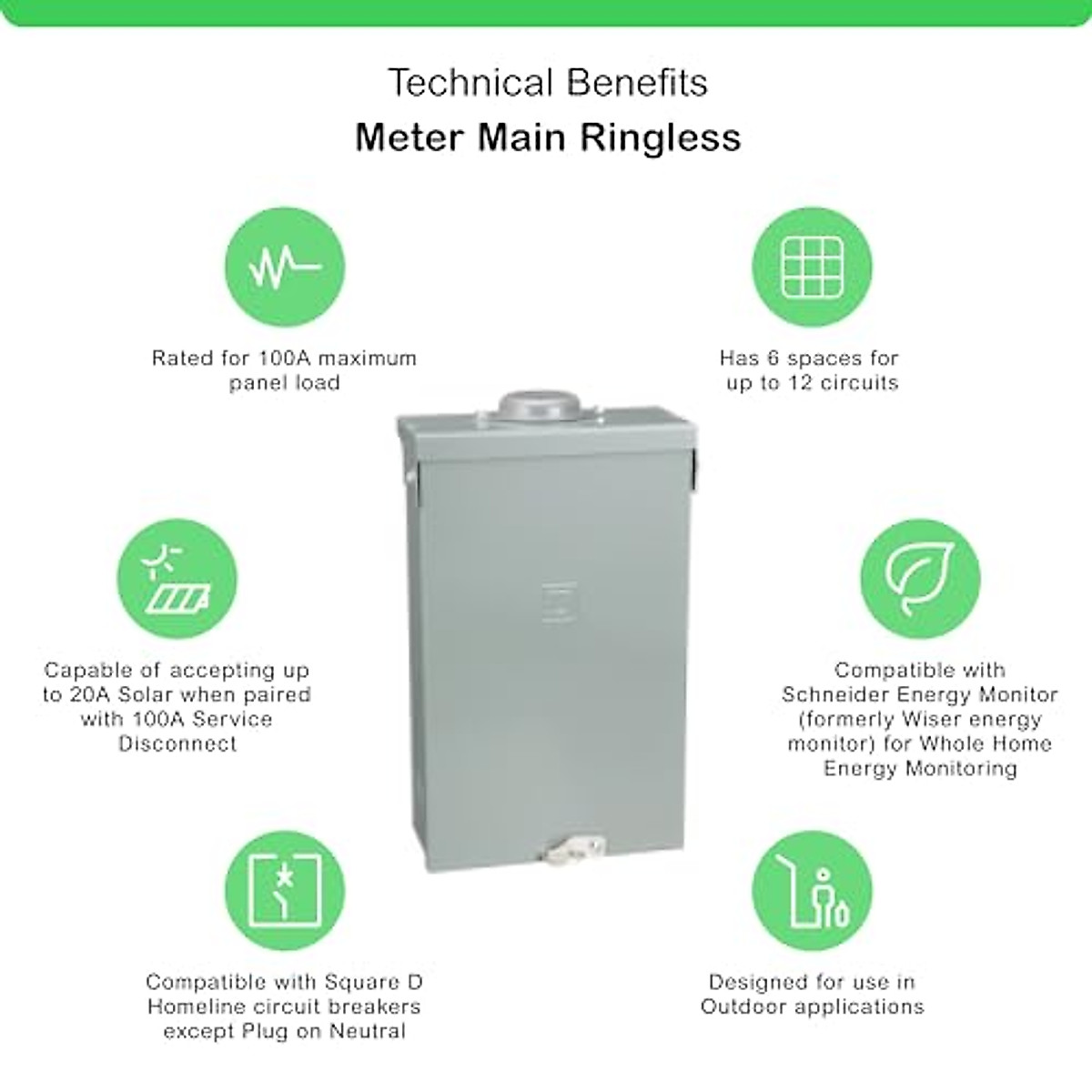 Square D by Schneider Electric HOM612L100SCP Homeline 100 Amp 6-Space 12-Circuit Indoor Surface, No Size, No Color