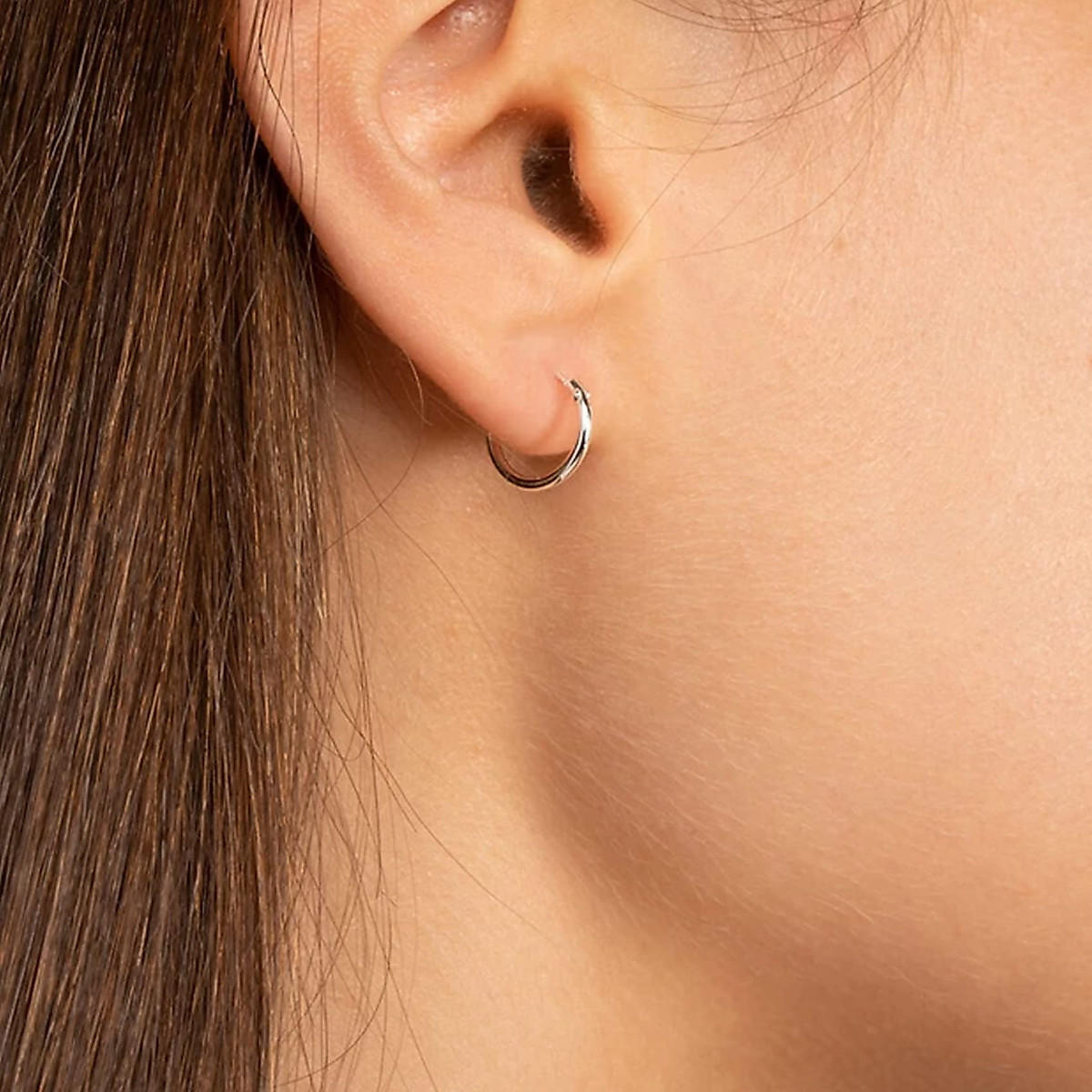 EPIRORA Silver Hoop Earrings- Cartilage Endless Small Hoop Earrings Set for Women Men, 3 Pairs of Hypoallergenic 925 Sterling Silver Tragus Earrings Nose Lip Rings (3 Pairs(8mm*3))